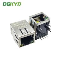 China Right Angle PCB Mount RJ45 Modular Jack with Transformer 10/100/1000BASE-T Single Port 8P8C Shielded for sale
