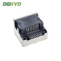 China Shielded RJ45 Modular Jack 8P8C Sinking Plate Type 1x1 Right Angle Through Hole for sale