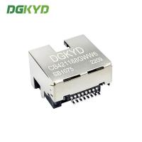 China Shielded RJ45 Modular Jack 8P8C Sinking Plate Type 1x1 Right Angle Through Hole for sale