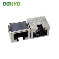 China Shielded RJ45 Modular Jack 8P8C Sinking Plate Type 1x1 Right Angle Through Hole for sale