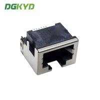 China Shielded RJ45 Modular Jack 8P8C Sinking Plate Type 1x1 Right Angle Through Hole for sale