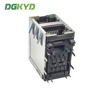 China KRJ-5921S21YGNL 2X1 Port RJ45 Modular Jack with LED 8P8C Shielded Connector for sale