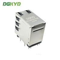 China KRJ-5921S21YGNL 2X1 Port RJ45 Modular Jack with LED 8P8C Shielded Connector for sale