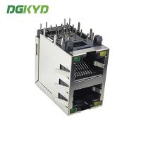 China KRJ-5921S21YGNL 2X1 Port RJ45 Modular Jack with LED 8P8C Shielded Connector for sale