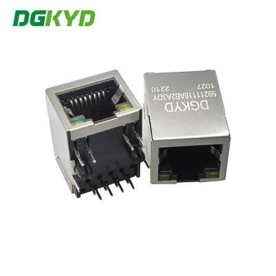 China DGKYD59211118AB2A3DY1027 PA46 Housing 21.15mm RJ45 Modular Jack 8P10C With LED Indicators for sale