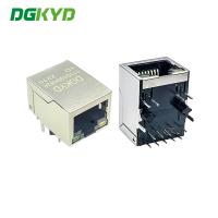 China Single Port RJ45 Gigabit Ethernet Connector 10P8C Magnetic Jack with LED 1000BASE-T for sale