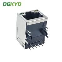 China DGKYD Gigabit Single Port Cat6 RJ45 Modular Jack with LED 10P8C PCB Jack 1000BASE-T for sale