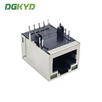 China DGKYD Gigabit Single Port Cat6 RJ45 Modular Jack with LED 10P8C PCB Jack 1000BASE-T for sale
