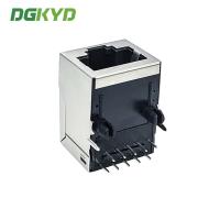 China RJ45 Single Port Ethernet Jack 90 Degree Right Angle Connector 10/100/1000BASE-T Shielded for sale
