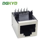 China RJ45 Single Port Ethernet Jack 90 Degree Right Angle Connector 10/100/1000BASE-T Shielded for sale