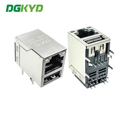 China RJ45 USB Gigabit Integrated Filter Connector with 1500V Hi-pot and 350μH OCL for 10/100/1000 BASE-T Networks for sale