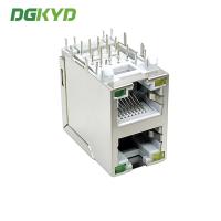 China DGKYD 5921 Series 2x1 Port RJ45 Modular Jack 8P8C Network Socket with LED Shielded for sale