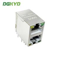 China DGKYD 5921 Series 2x1 Port RJ45 Modular Jack 8P8C Network Socket with LED Shielded for sale