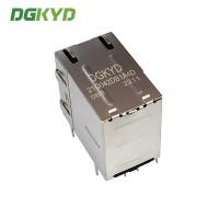 China DGKYD21Q042DB1A4D068 2x1 Multi-Port RJ45 Connector with 6U Gold Plating and Gigabit Filter for PCB Mounting for sale