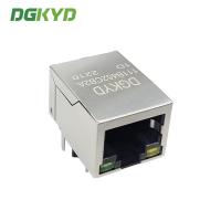 China 1X1 Single Port RJ45 100M Connector Ethernet Transformer 8P8C Network Socket With Shield And Light for sale