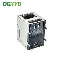 China DGKYDRH1188AB1A1DB1080 RJ45 Network Port Connector with LED - 8P8C Single Port, Gold 6-50μ Plating for sale