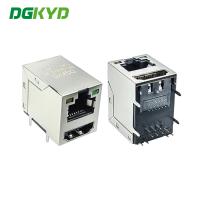 China DGKYDRH1188AB1A1DB1080 RJ45 Network Port Connector with LED - 8P8C Single Port, Gold 6-50μ Plating for sale