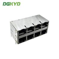 China DGKYD24Q042DH14A4D068 2x4 Multi-Port RJ45 Connector with Integrated Magnetics - 1000Base-T Gigabit, 8 Terminals per Port for sale