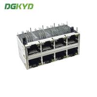 China DGKYD24Q042DH14A4D068 2x4 Multi-Port RJ45 Connector with Integrated Magnetics - 1000Base-T Gigabit, 8 Terminals per Port for sale