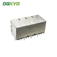 China DGKYD24Q042DH14A4D068 2x4 Multi-Port RJ45 Connector with Integrated Magnetics - 1000Base-T Gigabit, 8 Terminals per Port for sale