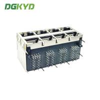 China DGKYD24Q042DH14A4D068 2x4 Multi-Port RJ45 Connector with Integrated Magnetics - 1000Base-T Gigabit, 8 Terminals per Port for sale