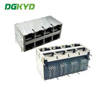 China DGKYD24Q042DH14A4D068 2x4 Multi-Port RJ45 Connector with Integrated Magnetics - 1000Base-T Gigabit, 8 Terminals per Port for sale