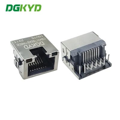 China DGKYDCB431188AB7WA6DB1075 4.3 Sink Board RJ45 Socket Connector with LED Shield 8-Position 1000BASE-T for sale