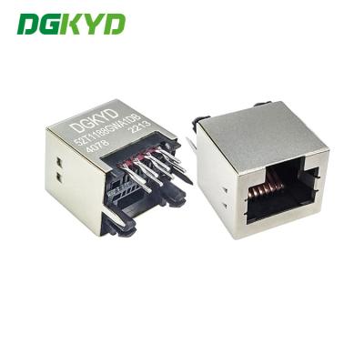 China DGKYD52T1188GWA1DB4078 Ethernet Socket 8P8C RJ45 Connector Horizontal 180° Shielded No LED for sale