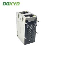 China DGKYD21Q064DB2A4DP068 2x1 Gigabit Ethernet Filter RJ45 Connector with PoE and LED -40℃ to 85℃ Operating Range for sale