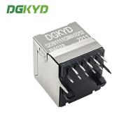 China DGKYD52281111GWA1D12B4078 Single Port 10P10C Network Interface Connector with 180-Degree In-Line Design and Copper Alloy Shielding for sale