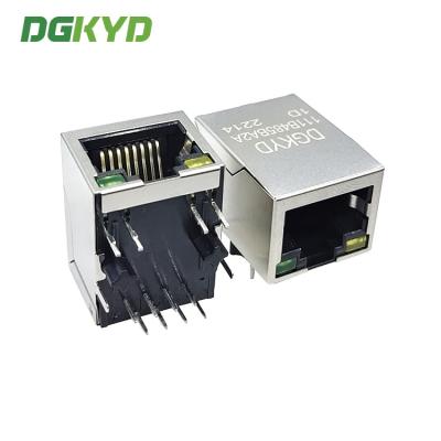 China DGKYD RJ45 Magnetic Jack Single Port 8P8C Fast Ethernet Connector with LED 10/100 Base-T for sale