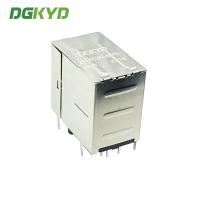 China DGKYD21Q012AE6A4D068 2x1 RJ45 Modular Jack with Integrated Filtering for Gigabit Ethernet 10/100/1000 BASE-T for sale