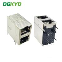 China DGKYD21Q012AE6A4D068 2x1 RJ45 Modular Jack with Integrated Filtering for Gigabit Ethernet 10/100/1000 BASE-T for sale