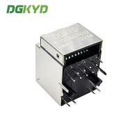 China 180 Degree Right Angle RJ45 Connector Single Port 10P8C with Gigabit Ethernet Filter and LED Indicators for sale