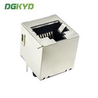 China RJ45 Network Port Socket 180 Degree In-Line Interface 10P8C Connector with Shield and Gold Plating Options for sale
