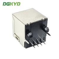 China RJ45 Network Port Socket 180 Degree In-Line Interface 10P8C Connector with Shield and Gold Plating Options for sale