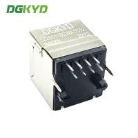 China RJ45 Network Port Socket 180 Degree In-Line Interface 10P8C Connector with Shield and Gold Plating Options for sale