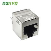 China RJ45 Network Port Socket 180 Degree In-Line Interface 10P8C Connector with Shield and Gold Plating Options for sale