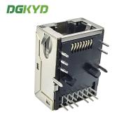 China DGKYD Gigabit Integrated Transformer Ethernet Filter RJ45 Jack DIP 12PIN Shielded with LED for sale