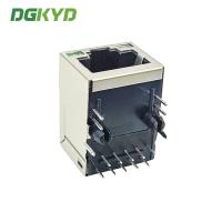 China 2.5G RJ45 Modular Jack Connector DGKYD211Q340CE3A4D2 - 10 Position PCB Mount with Filter & LED for sale