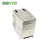 China DGKYD RJ45 Modular Jack 10/100/1000 Base-T Multiport Connector 2x1 8P8C Shielded with LED for sale
