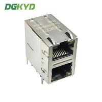 China DGKYD RJ45 Modular Jack 10/100/1000 Base-T Multiport Connector 2x1 8P8C Shielded with LED for sale