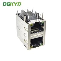 China DGKYD RJ45 Modular Jack 10/100/1000 Base-T Multiport Connector 2x1 8P8C Shielded with LED for sale