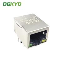 China DGKYD 2.5G Filtering Industrial RJ45 Single Port Shielded Connector Modular Interface with LED PBT Black for sale