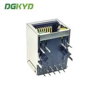 China DGKYD 2.5G Filtering Industrial RJ45 Single Port Shielded Connector Modular Interface with LED PBT Black for sale