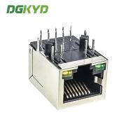 China DGKYD 2.5G Filtering Industrial RJ45 Single Port Shielded Connector Modular Interface with LED PBT Black for sale