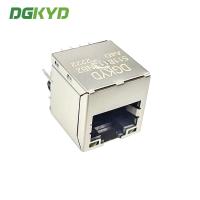 China 100M Single Port Pcb Connector 180 Degree In Line Network Port Socket Shielded Pitch 5.85mm for sale