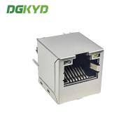 China 100M Single Port Pcb Connector 180 Degree In Line Network Port Socket Shielded Pitch 5.85mm for sale