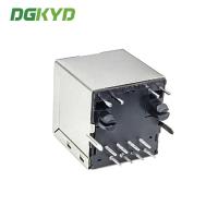 China 100M Single Port Pcb Connector 180 Degree In Line Network Port Socket Shielded Pitch 5.85mm for sale