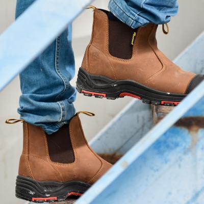 China SAFETOE Nubuck Leather Steel Toe Safety Boots 200J Impact 1100N Midsole Men Industrial Work Shoes for sale